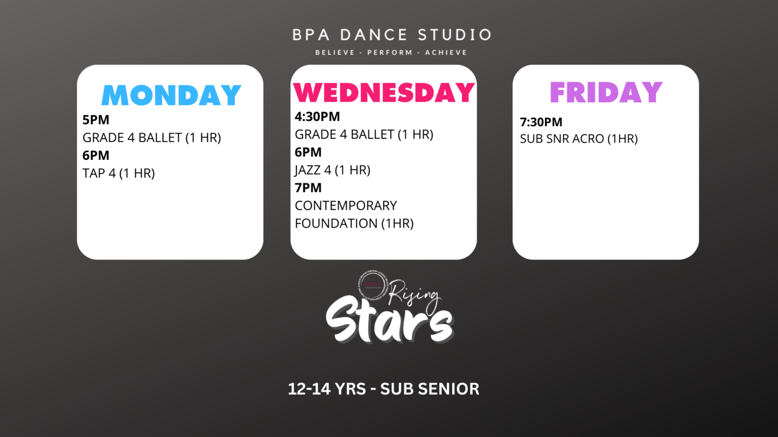 Timetable - BPA Dance Studio