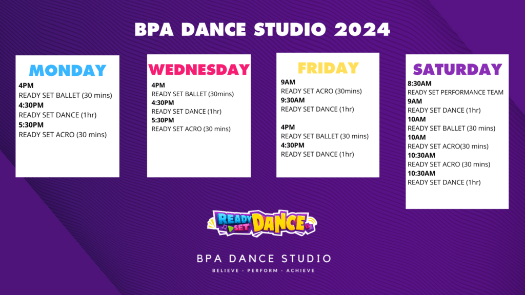 Timetable - BPA Dance Studio